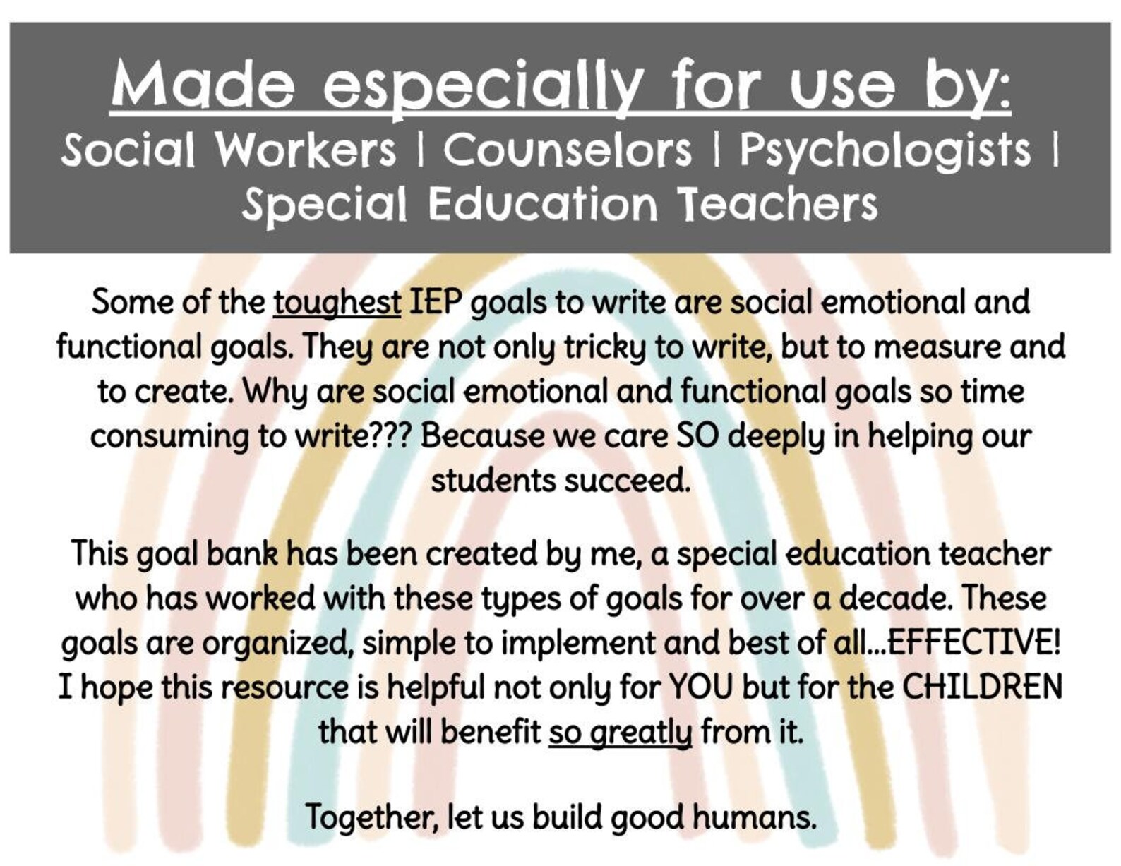 IEP Goal Bank | Social Emotional and Functional IEP Goals | Leveled ...
