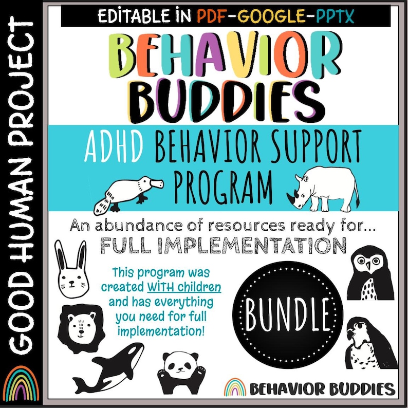 New!! Behavior Buddies ADHD Bundle | Good Human Project | Editable - Etsy