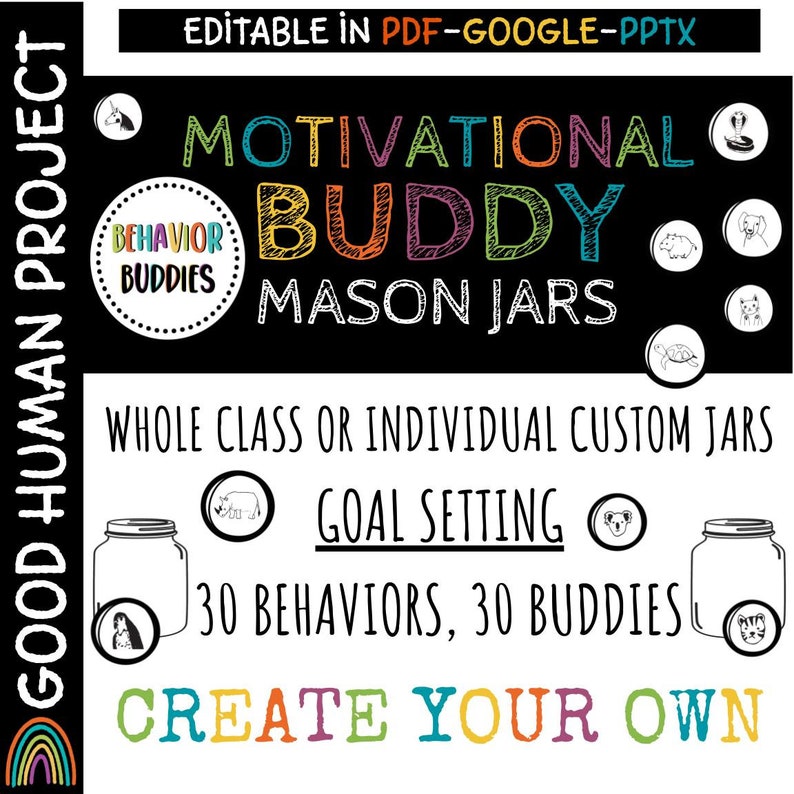 Behavior Buddies: Motivational Mason Jars | Bucket Filling | Good Human ...