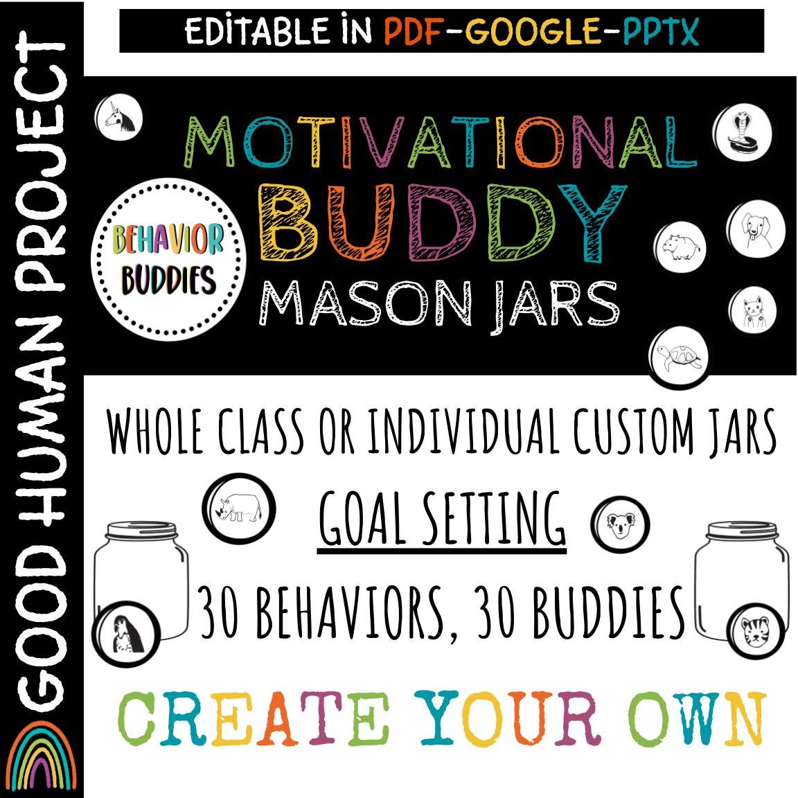Behavior Buddies: Motivational Mason Jars | Bucket Filling | Good Human ...