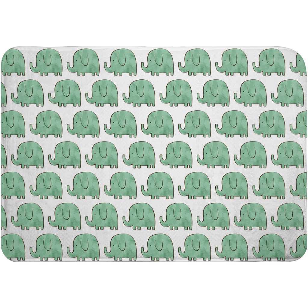 Non Slip Green Elephant Bath Mat Farmhouse Minimal Rustic Kids - Etsy
