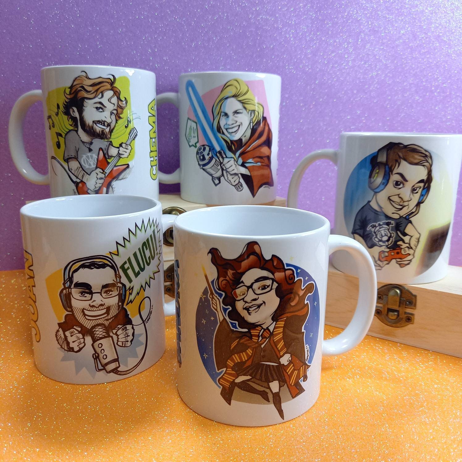 Custom Mug With Caricature, Caricature Your Mug, Custom Mugs, Geek Gift ...