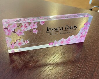 Custom Glass Desk Sign - Etsy