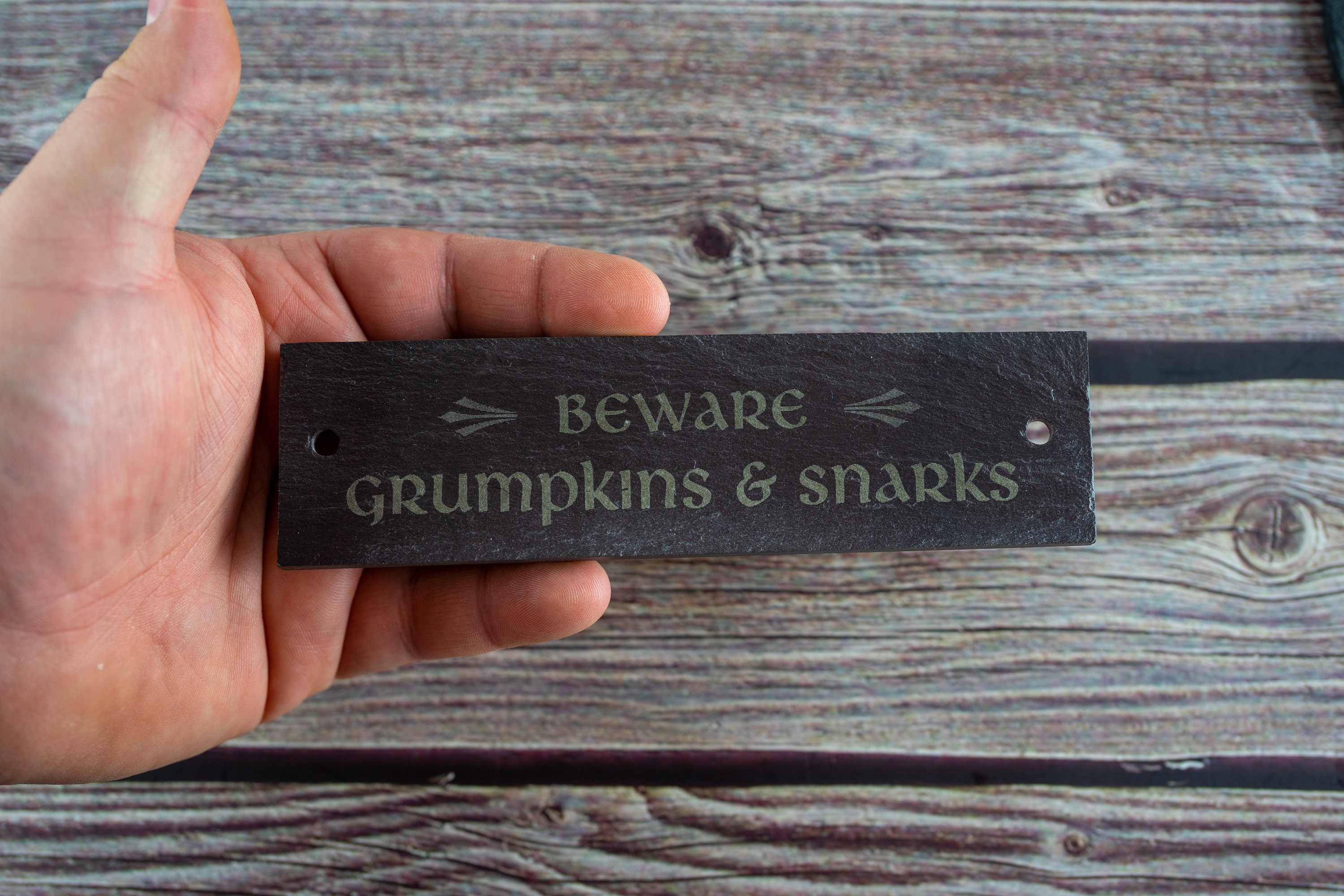 Beware Grumpkins & Snarks Slate Sign for Door Gate or Shed - Etsy UK