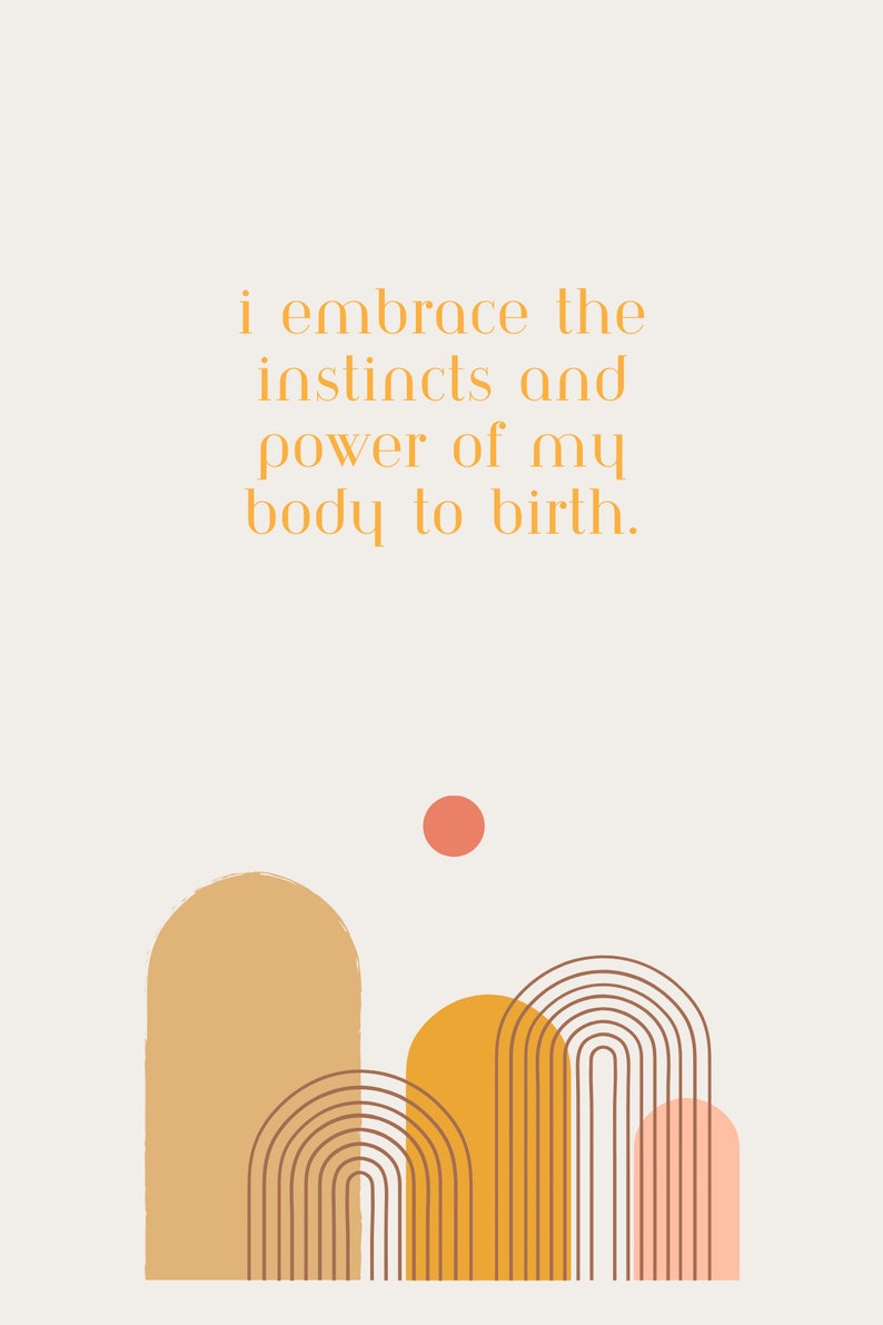 Birth Affirmation Cards Boho Abstract - Etsy