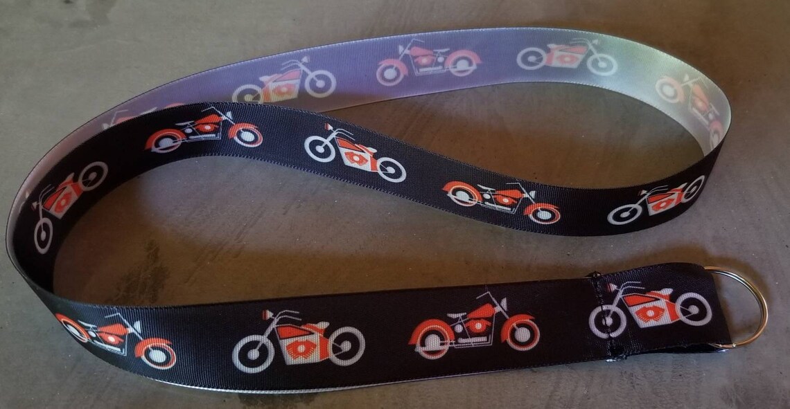 16 inch Motorcycle Ribbon Lanyard with Keyring | Etsy