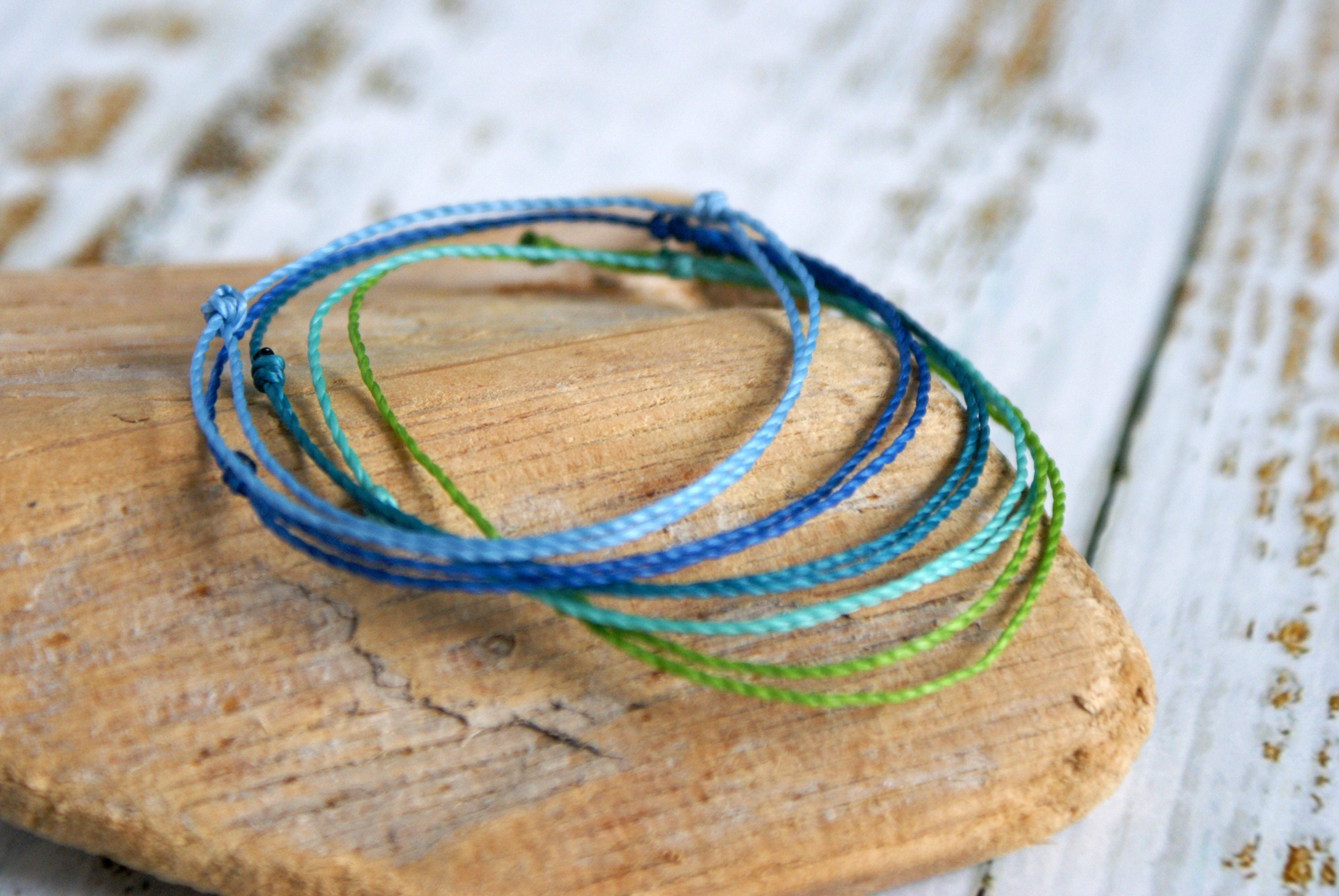 Adjustable string bracelets blue surfer bracelets bracelets | Etsy