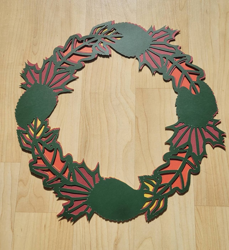 Fall Leaves Wreath SVG Five Digital File - Etsy