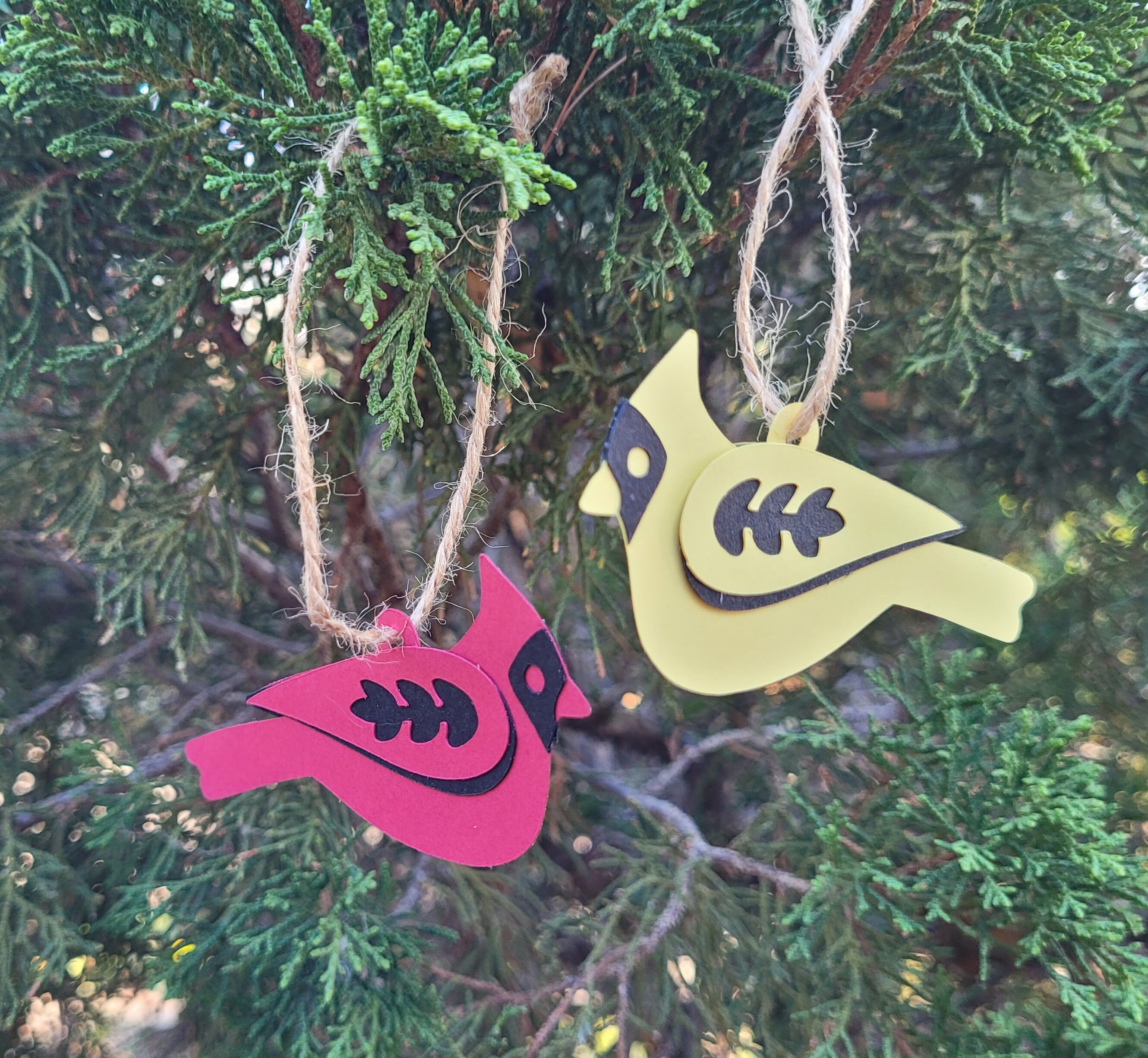 Christmas Cardinal Ornament Set SVG, Layered Digital File for Double ...