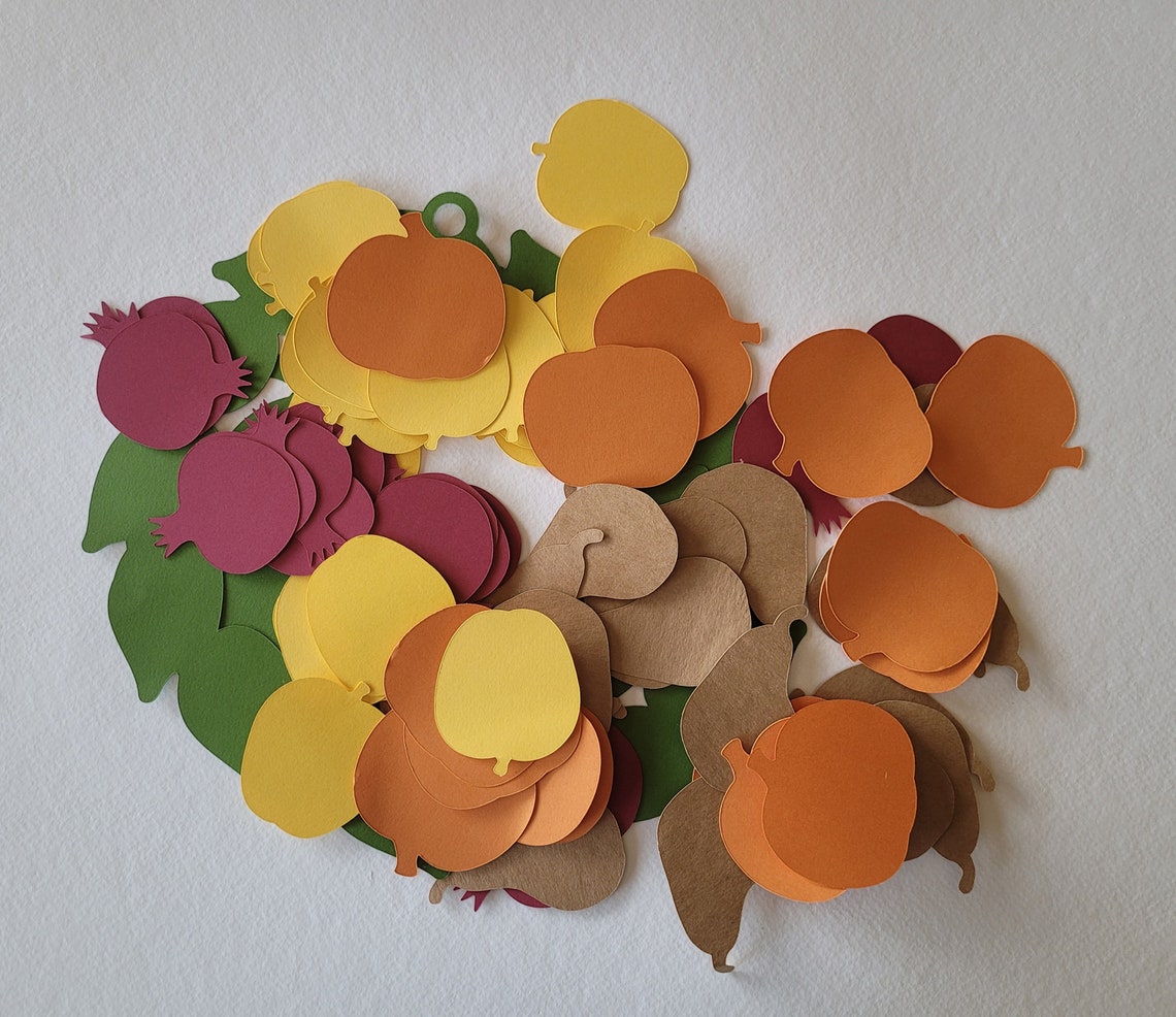 Kids Fall Fruit Wreath Craft Kit SVG Teacher or Preschool DIY - Etsy