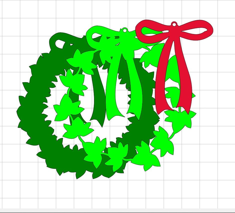 Christmas Ivy Wreath SVG, 3 Layered Digital File - Etsy