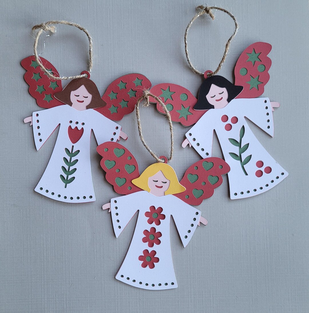 Scandinavian Angel Ornament Set Svgs, Multi Layered Digital Files - Etsy