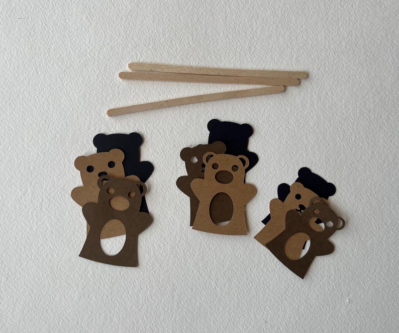 Goldilocks and the Three Bears Stick and Finger Puppet Theater Set Svgs ...