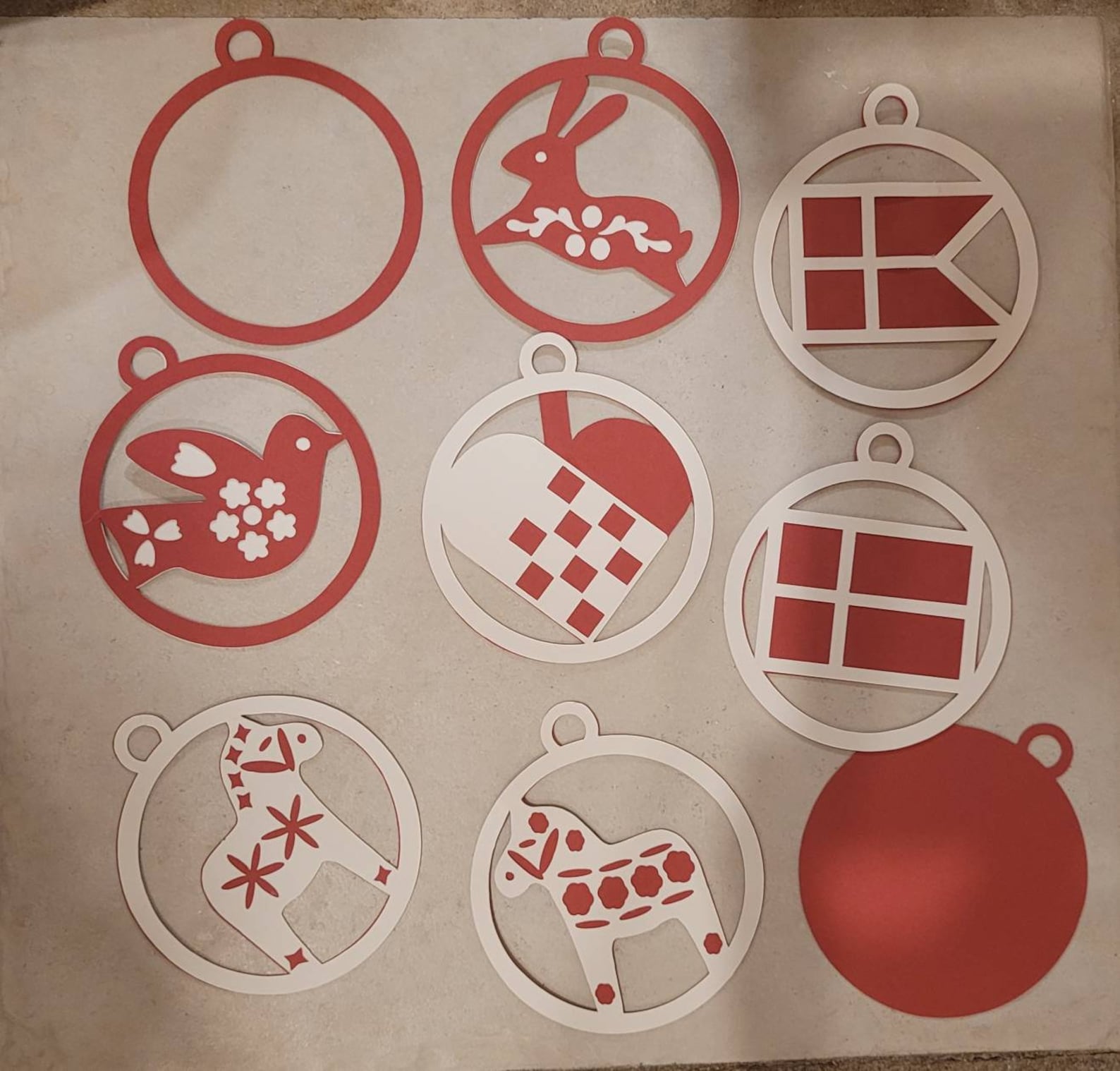 Danish Christmas Ornaments Set Svgs Two Layered Easy Cut - Etsy