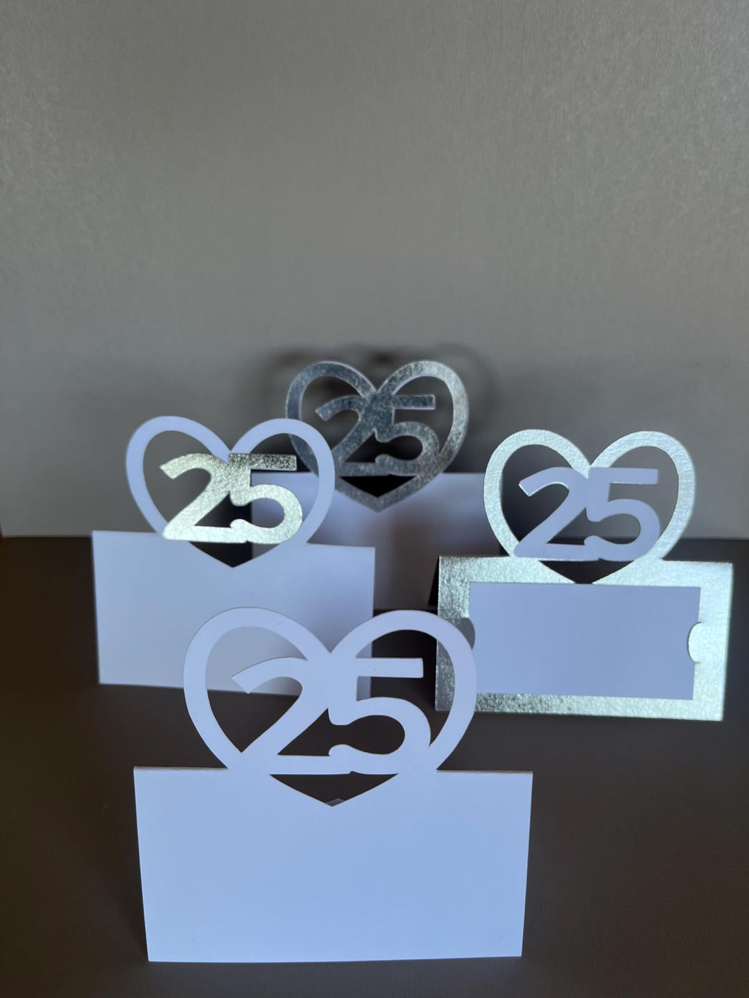 25th Anniversary Place Cards SVG Template, Digital Files for Cricut - Etsy