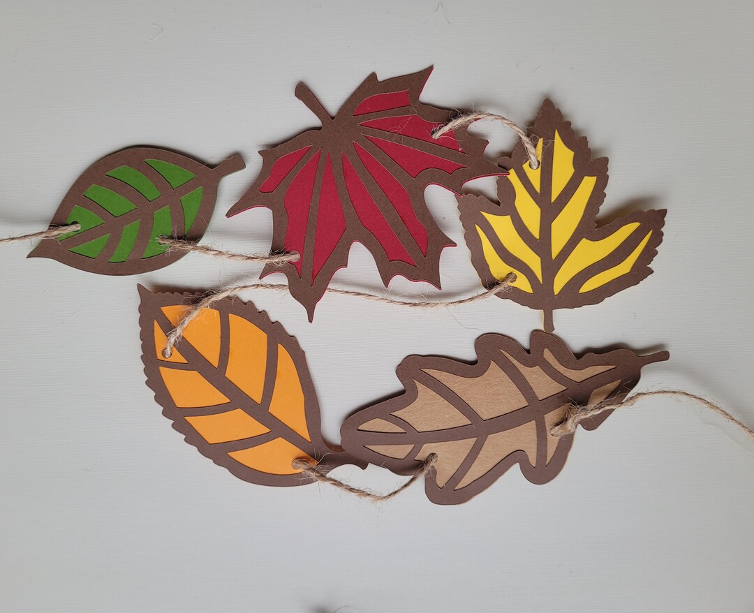Autumn Leaves Thanksgiving Banner SVG, Layered Digital Files - Etsy