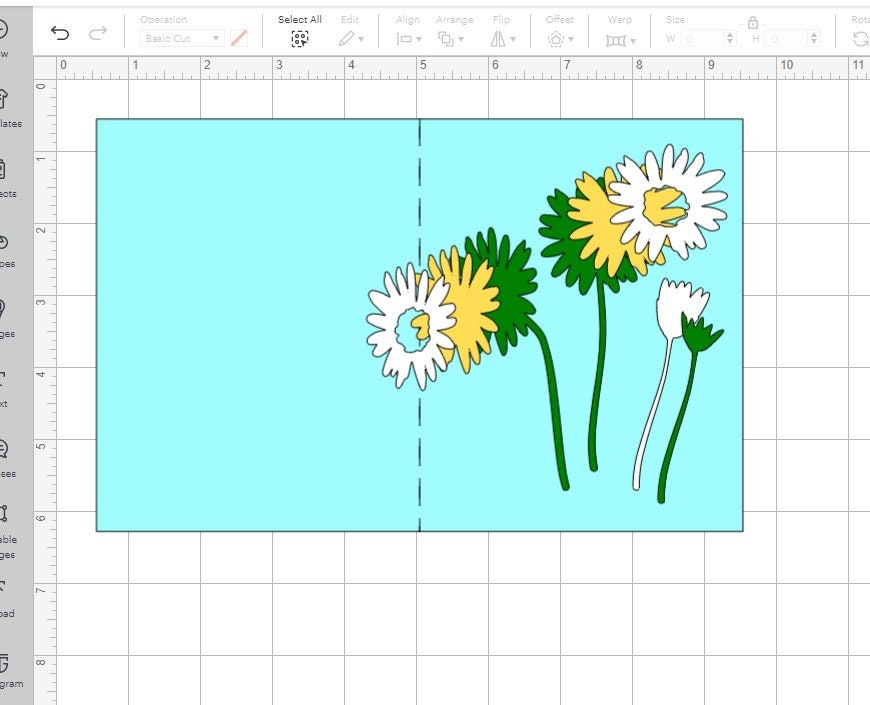 Daisies Card SVG, Digital Card for Cricut Design Space - Etsy
