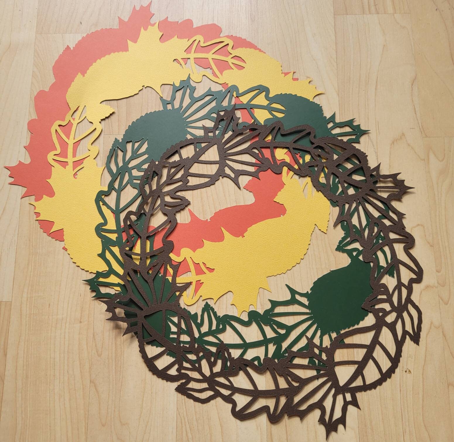 Fall Leaves Wreath SVG, Five Digital File - Etsy