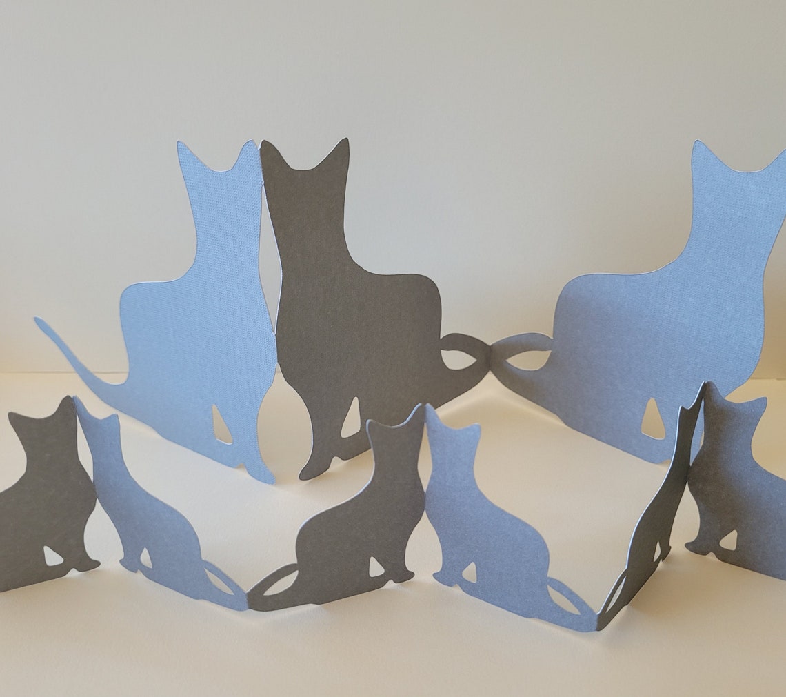 Cat Paper Chains SVG, Pet Lover Decoration Digital Cut File for Cricut ...