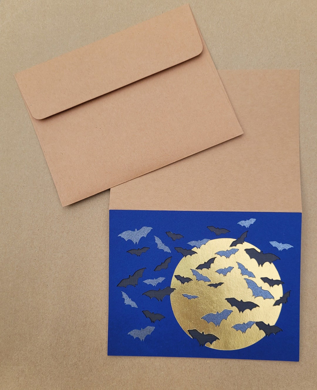 Halloween Moon and Bats SVG, Four Layered Digital Files - Etsy