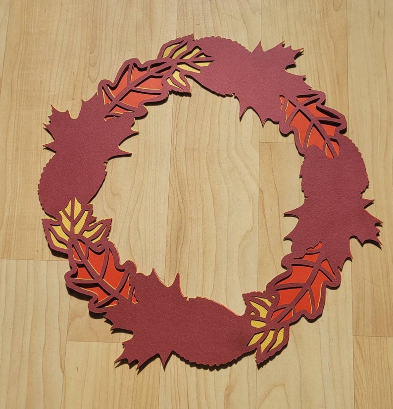 Fall Leaves Wreath SVG Five Digital File - Etsy