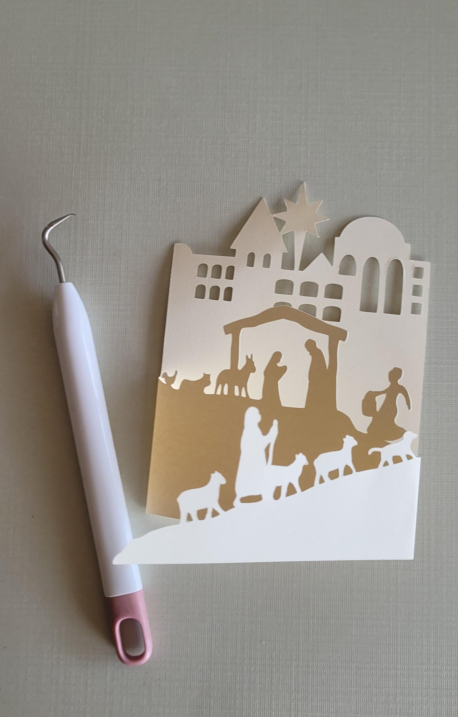 Tri Fold Christmas Nativity Card and Envelope SVG, Digital Cut File - Etsy