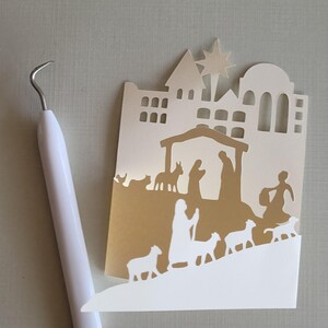 Tri Fold Christmas Nativity Card and Envelope SVG, Digital Cut File - Etsy