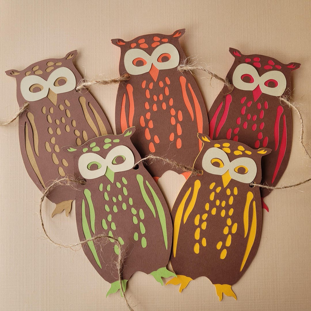Autumn Owl Banner SVG, DIY Layered Digital Cut File - Etsy