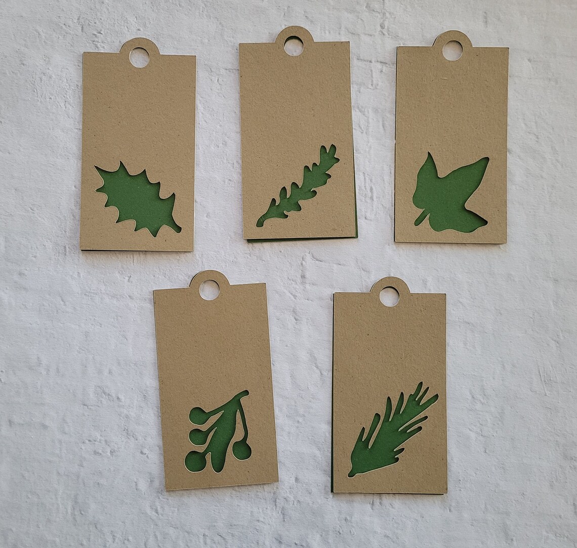 Minimalist Christmas Greenery Gift Tag Set Svgs DIY Digital - Etsy