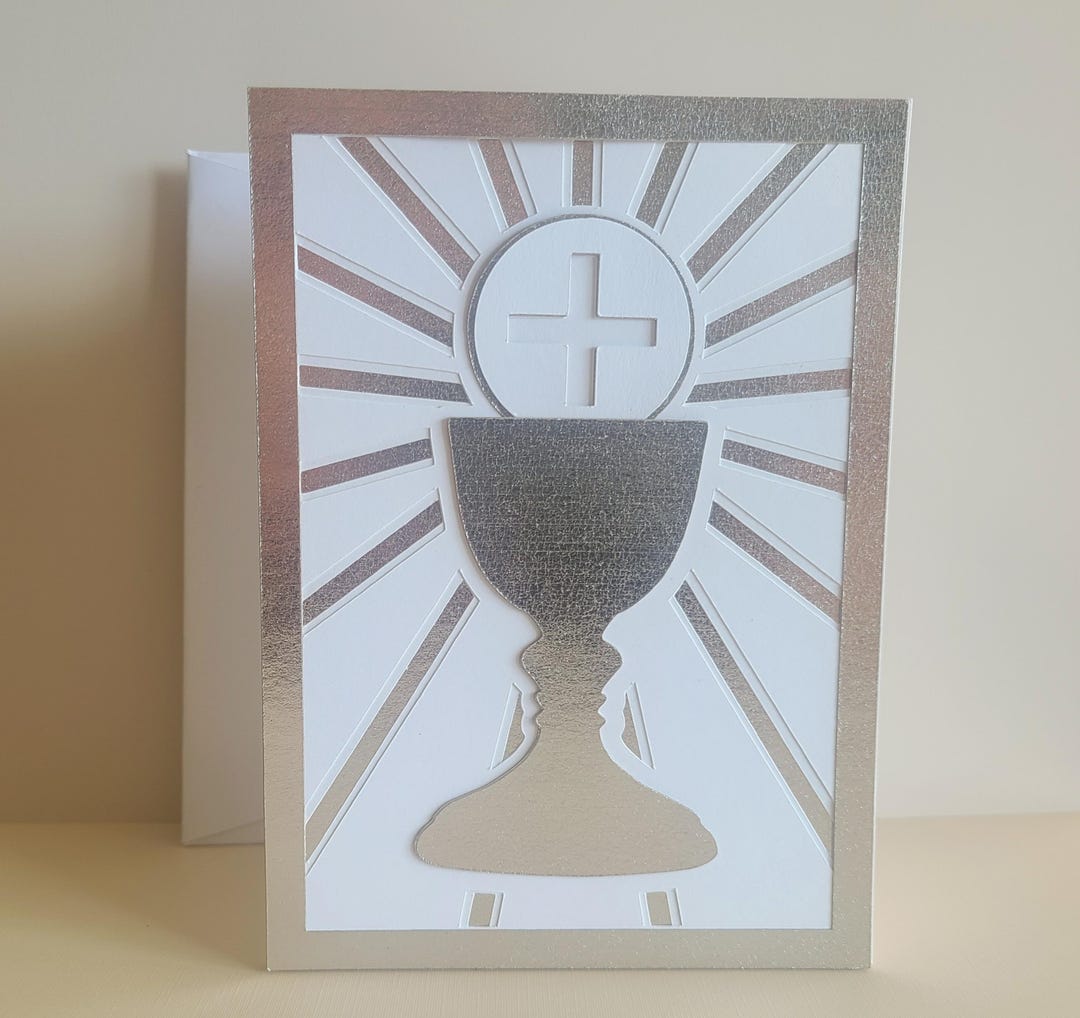 First Holy Communion Card A6 and Envelope SVG, Digital Card for Cricut ...