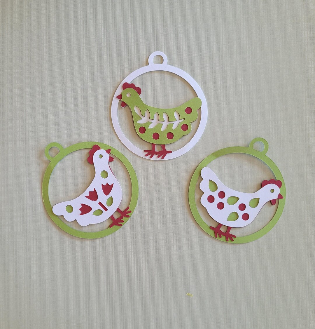 Nordic Chicken Ornament Set Svgs, Layered Digital Cut Files - Etsy