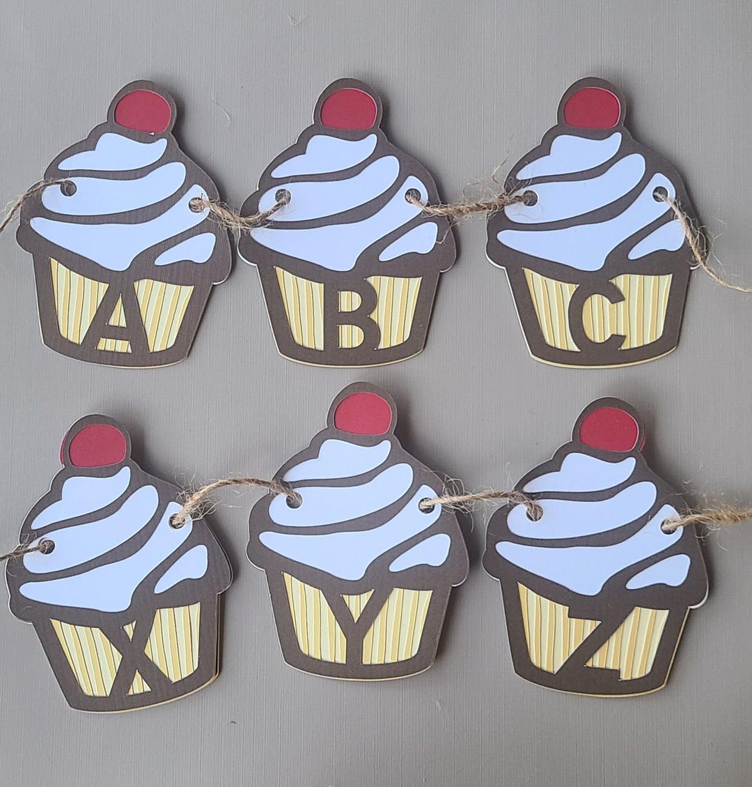 Vanilla Cupcake Alphabet SVG, Letter A to Z Layered Digital Cut File ...