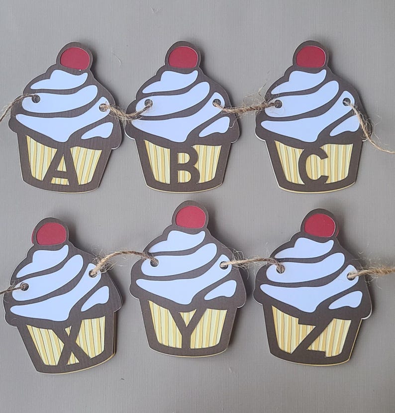 Vanilla Cupcake Alphabet SVG, Letter A to Z Layered Digital Cut File ...