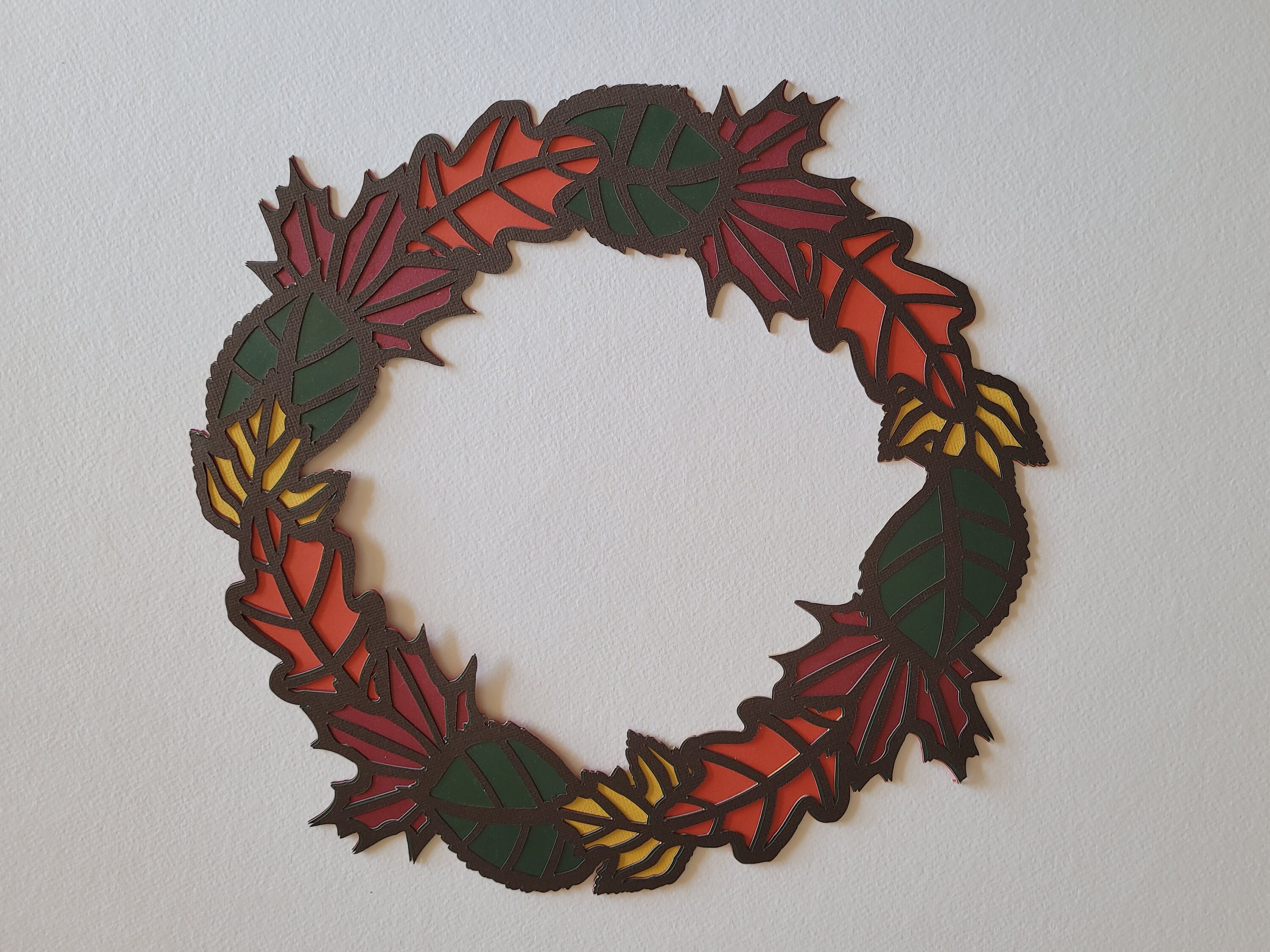 Fall Leaves Wreath SVG Five Digital File - Etsy