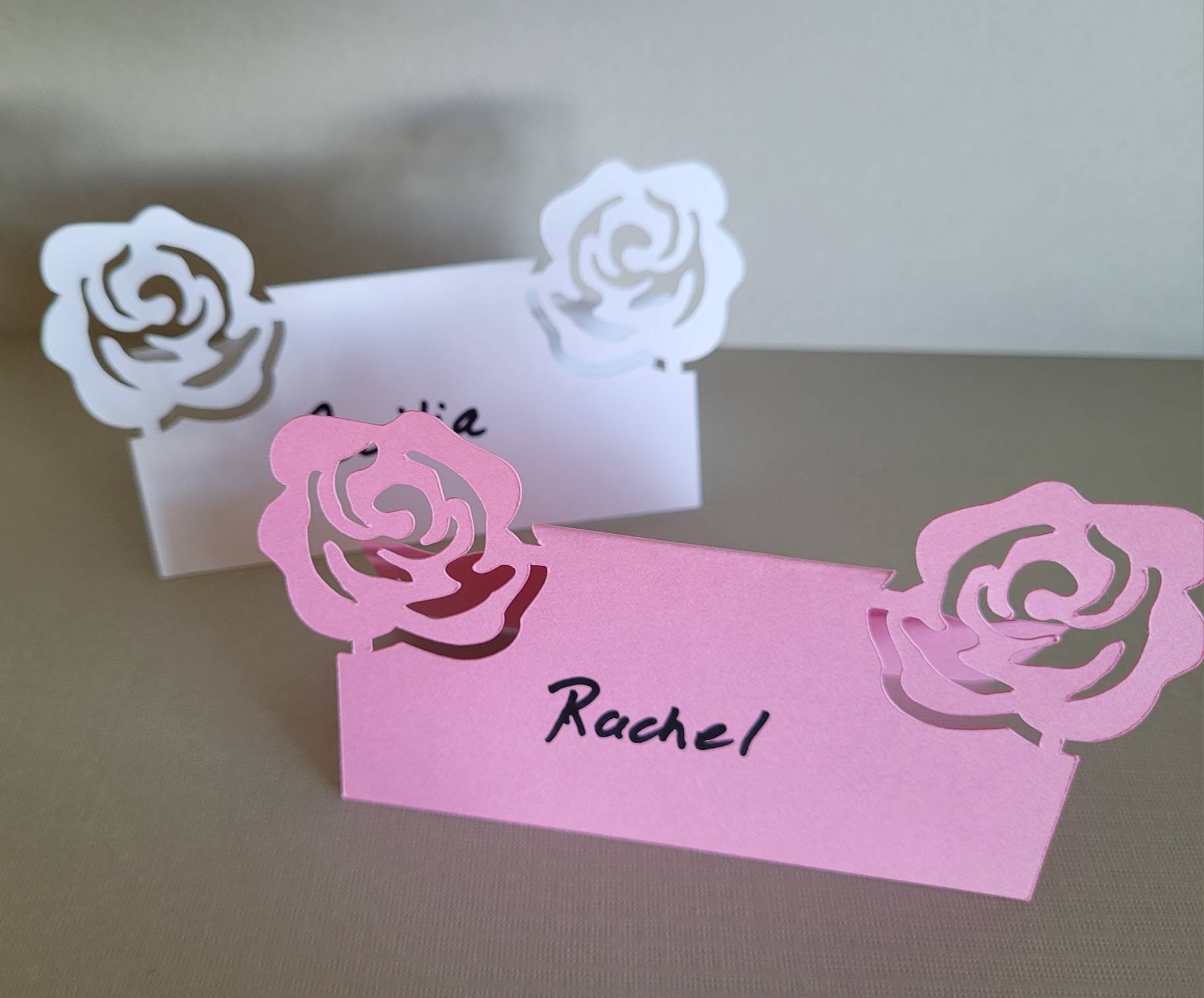 Rose Wedding Place Card SVG Template Digital File for Cricut - Etsy