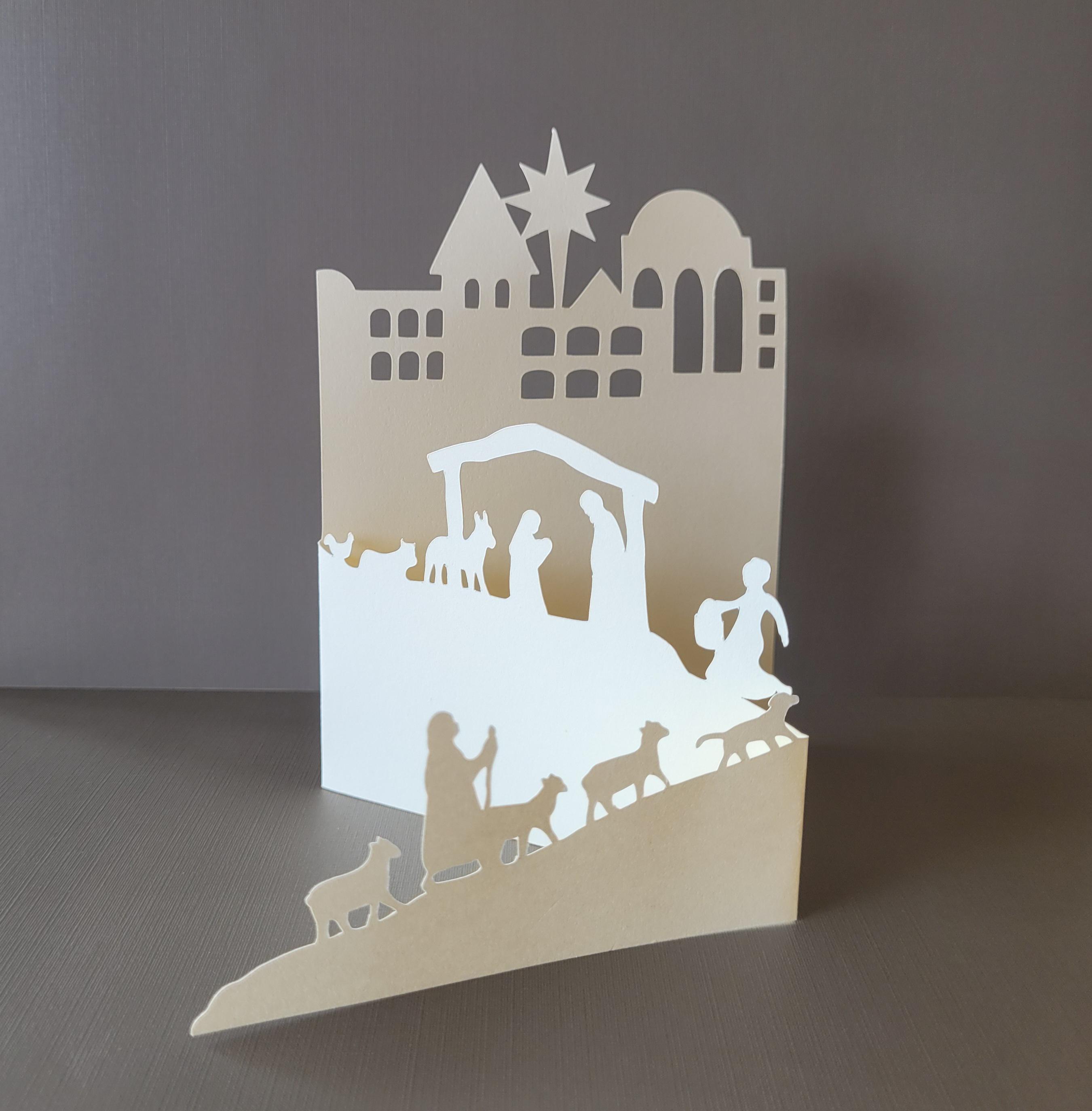 Tri Fold Christmas Nativity Card and Envelope SVG, Digital Cut File - Etsy