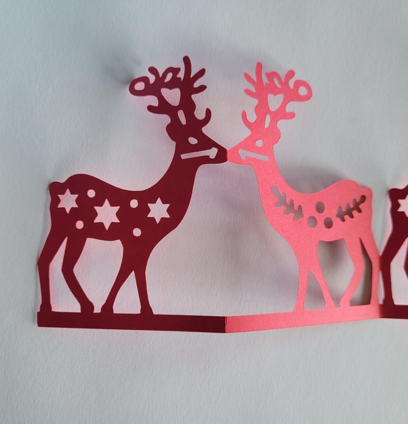Scandinavian Reindeer Paper Chain SVG, Digital Cut File for Cricut - Etsy