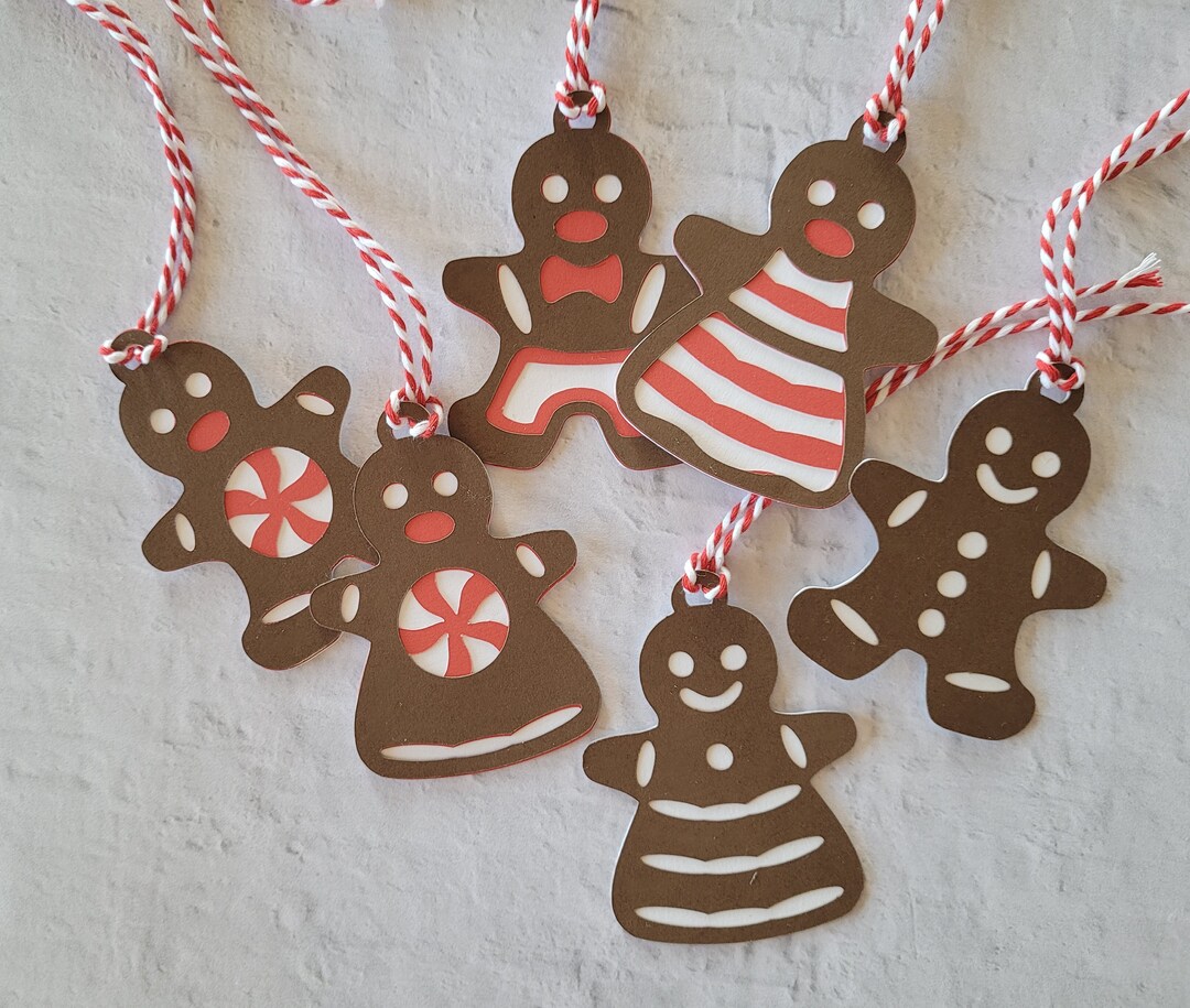 Gingerbread DIY Christmas Gift Tag Set for Cricut Svgs, Digital Cutting ...