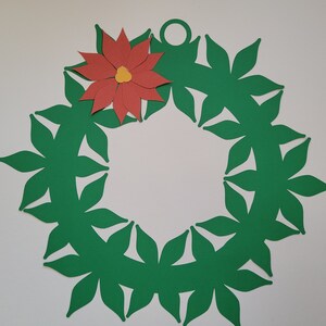 3D Paper Poinsettia Wreath SVG, Layered Digital File - Etsy
