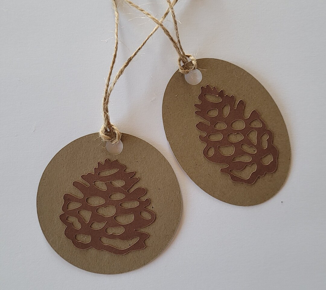 Pinecone Gift Tag Set Svgs for Cricut DIY Digital Cutting - Etsy