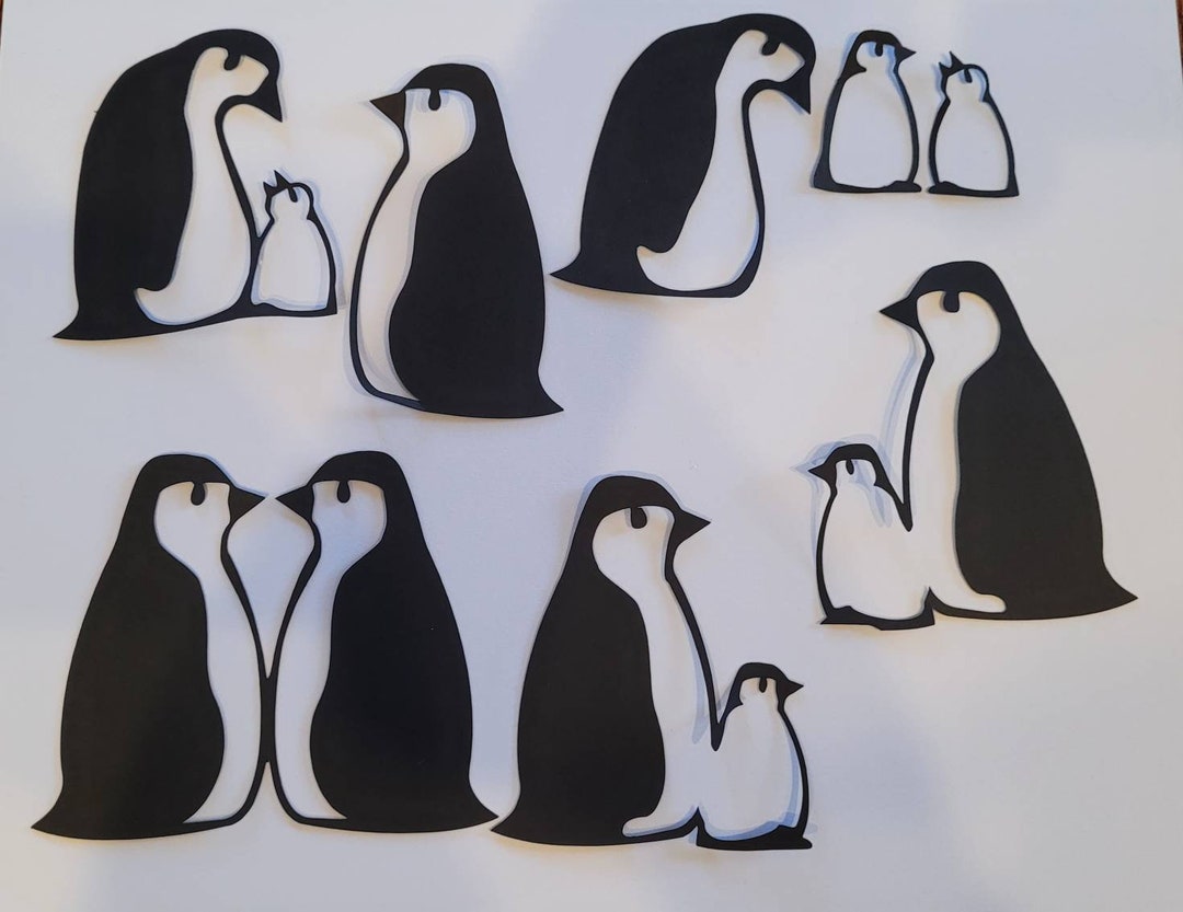 Layered Funny Penguins Svgs and Pngs, Digital Images for Cards, Mugs ...
