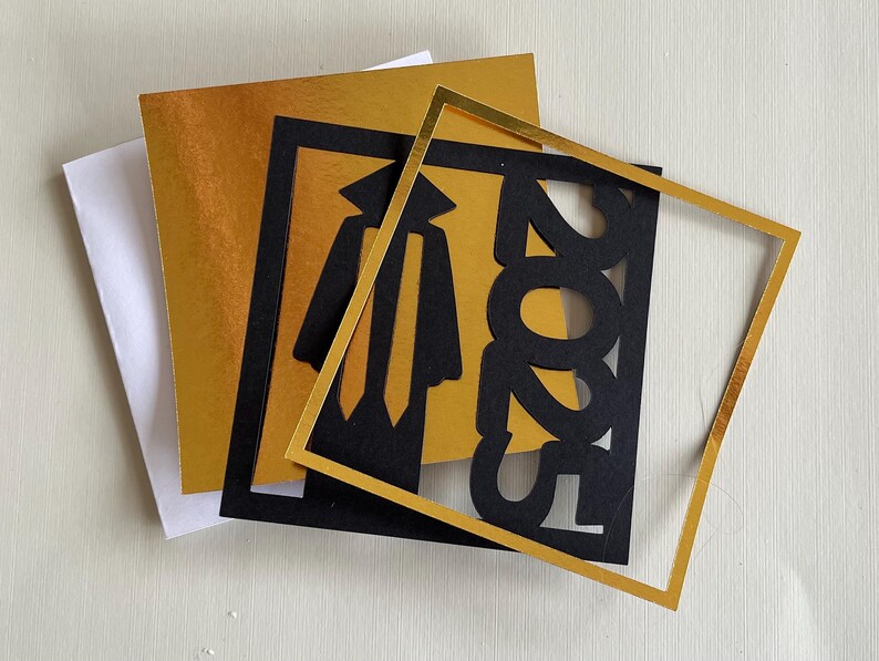 Graduation Square Card and Envelope SVG, Digital Cut Files - Etsy