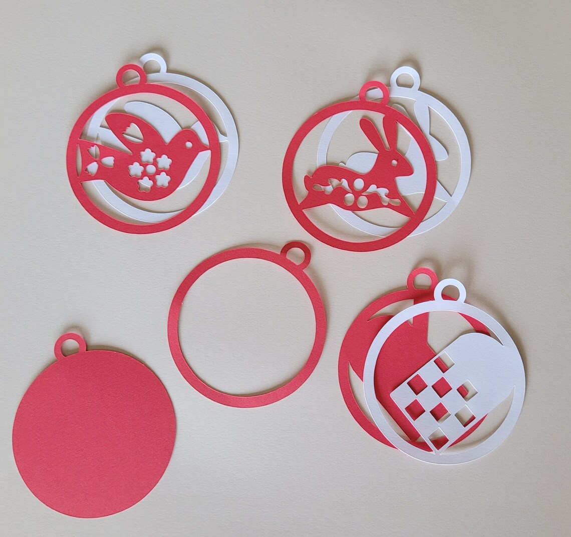 Danish Christmas Ornaments Set Svgs, Two Layered Cut Out Digital Files ...