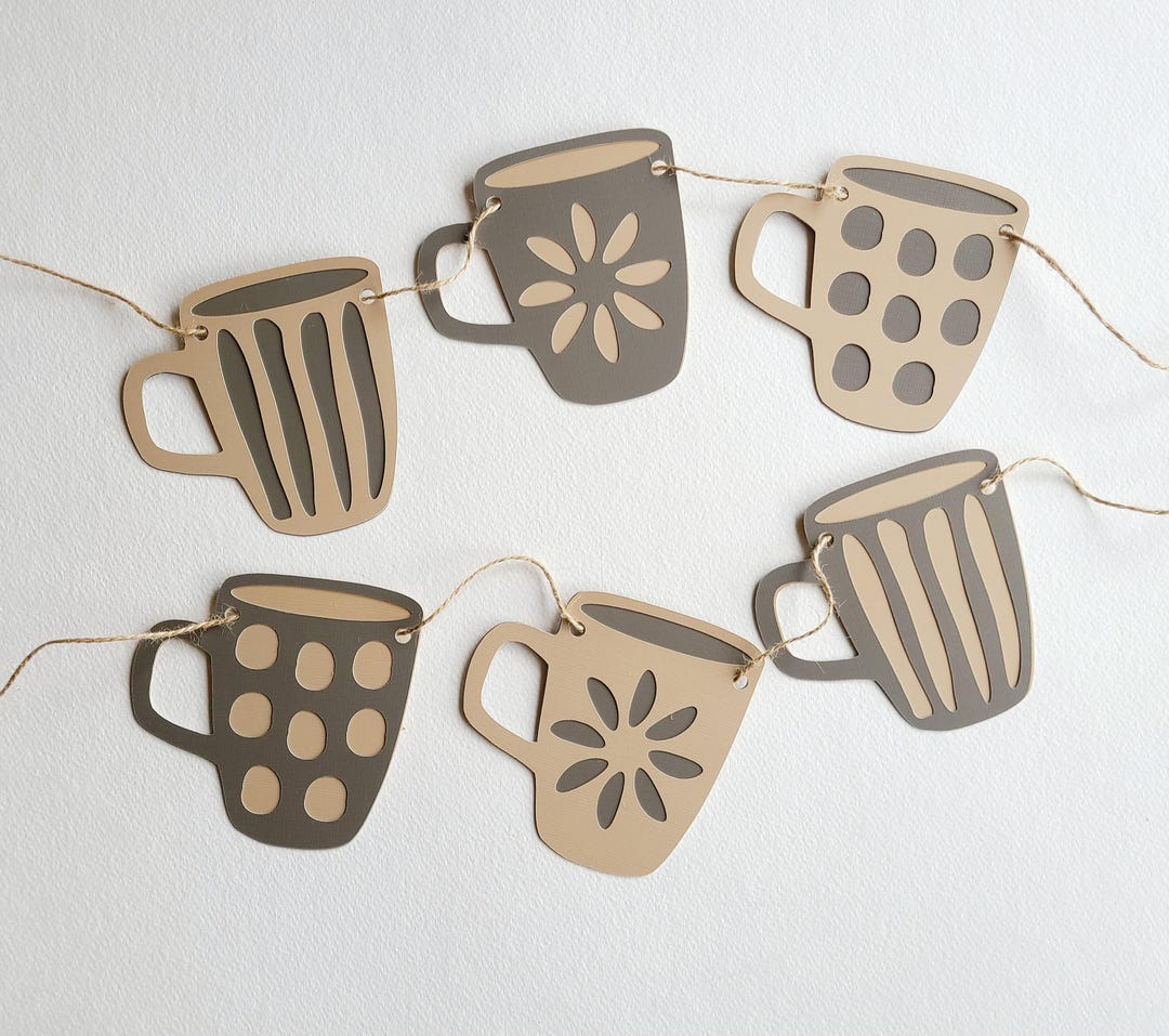 Coffee Mug Banner or Cut Outs SVG, DIY Layered Digital Files - Etsy