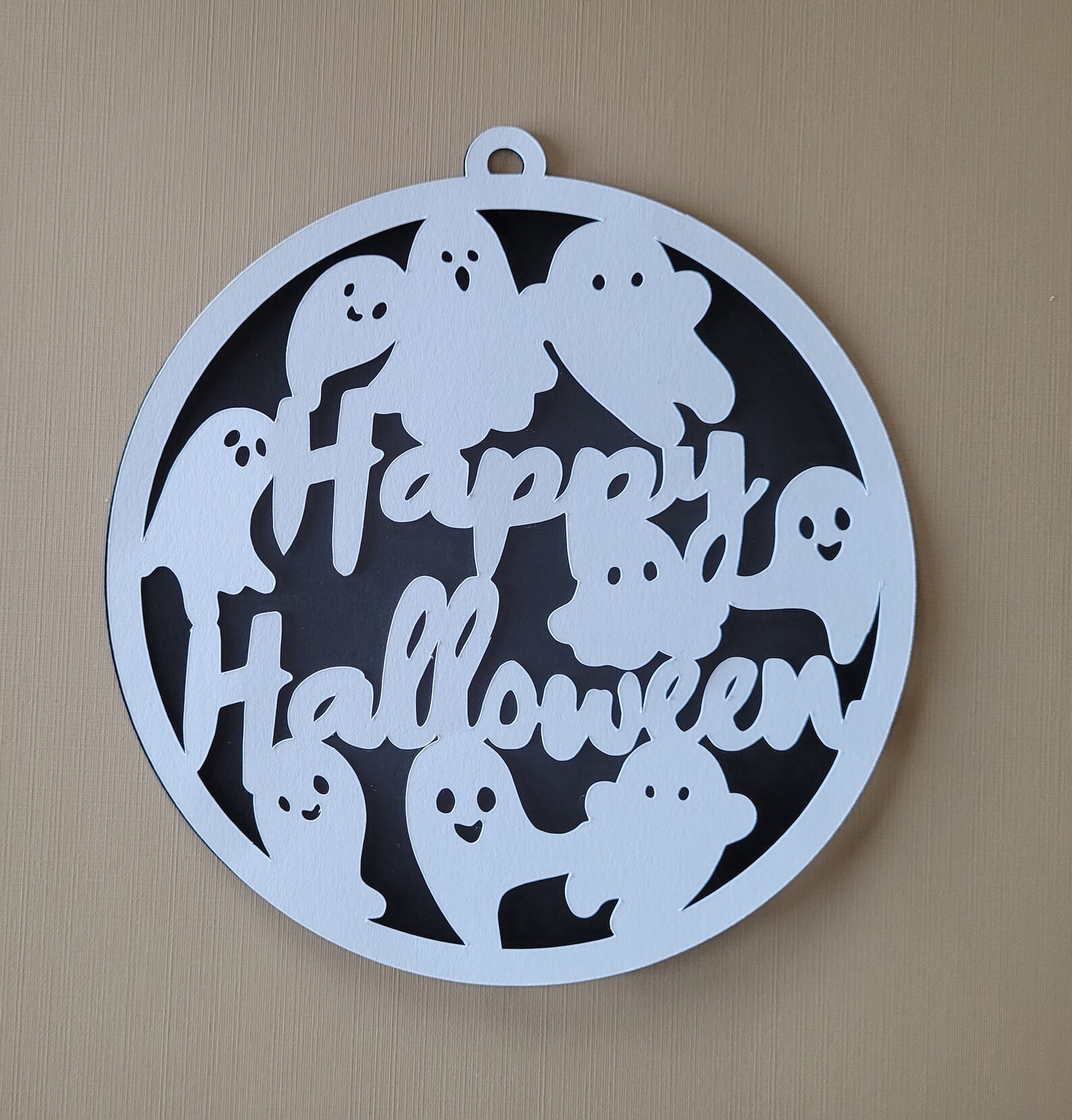 Ghost Happy Halloween Sign SVG, Digital Layered File - Etsy
