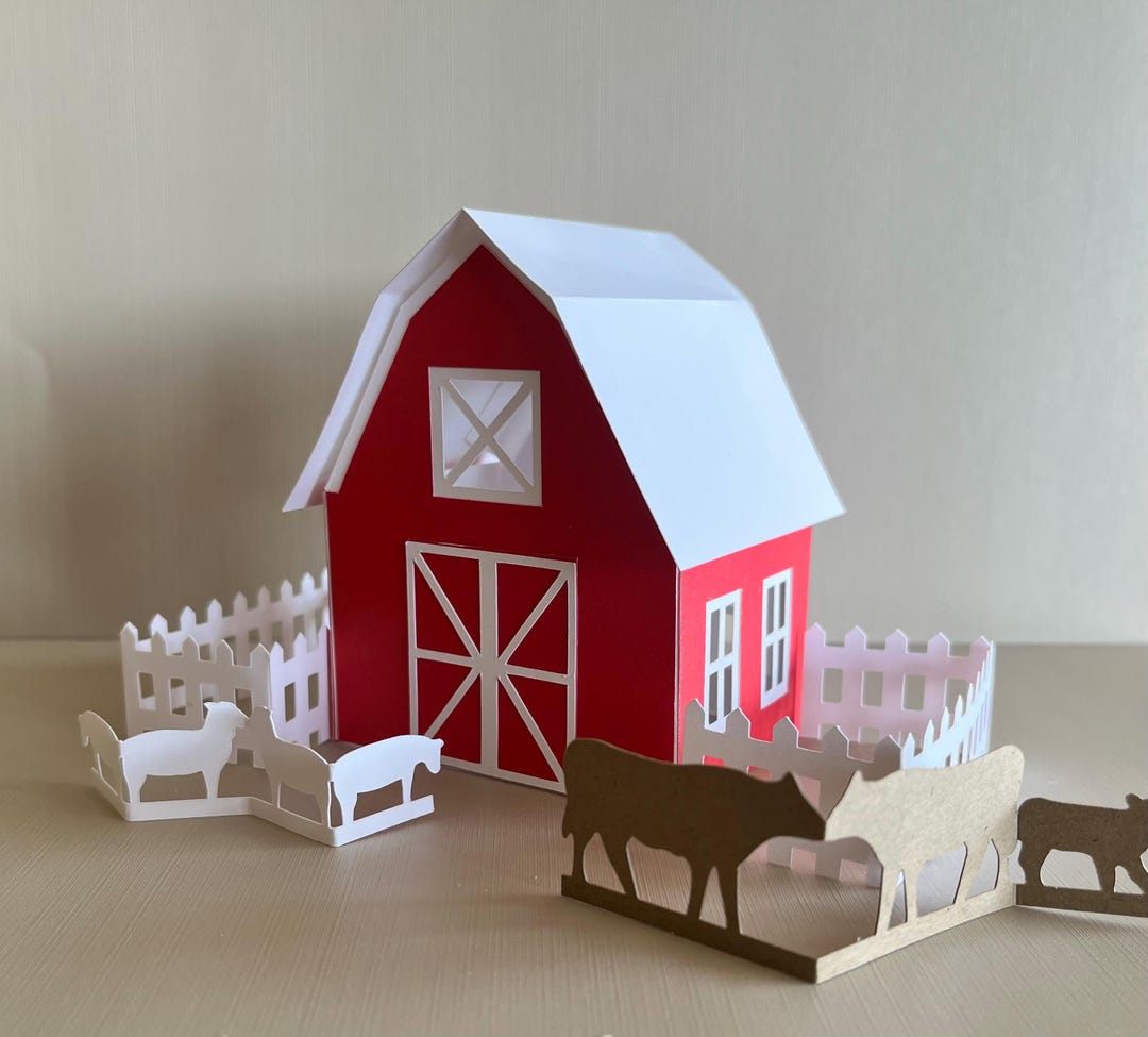 3D Barn Set SVG, Cricut Digital Cut File - Etsy