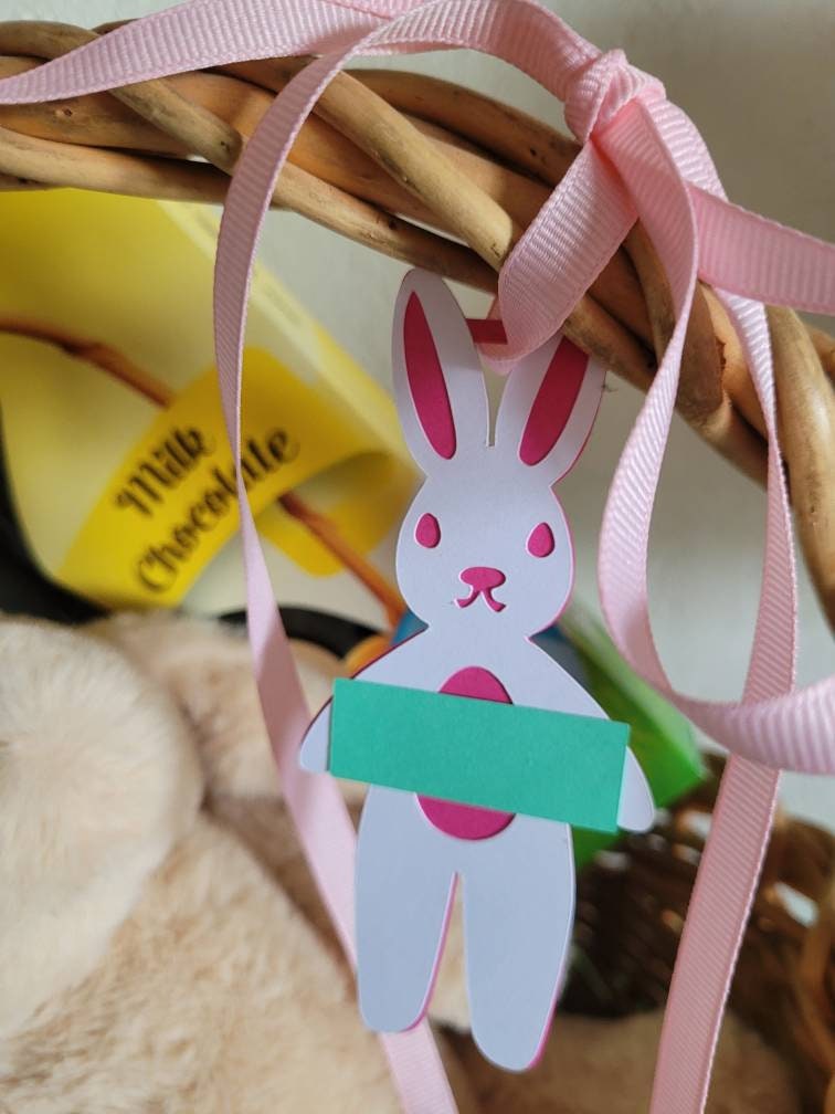 Easter Bunny Gift Basket Tag SVG, Simple Layered Digital File - Etsy