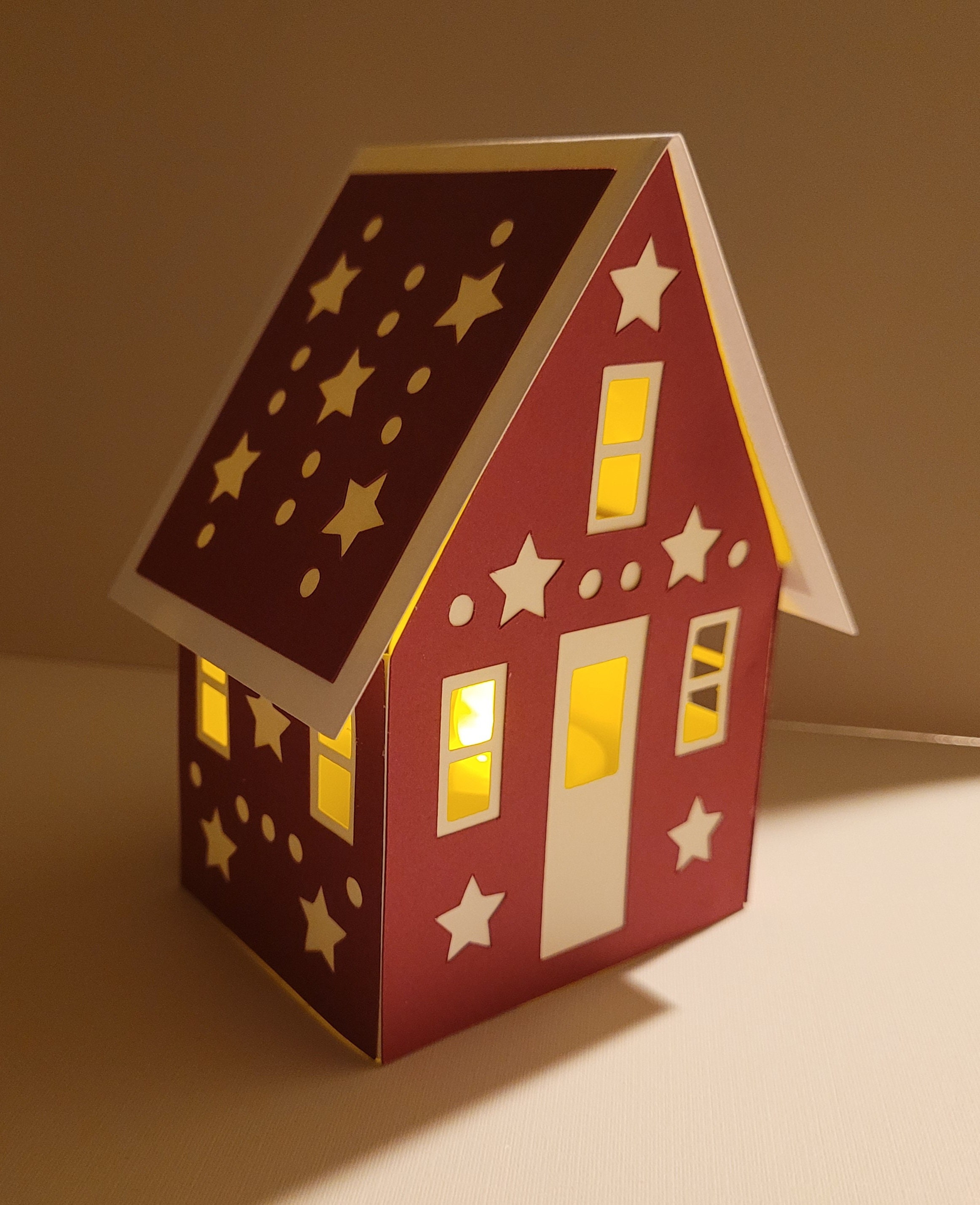 Danish Star 3D House Tealight Cover SVG, DIY Digital Cut File for ...