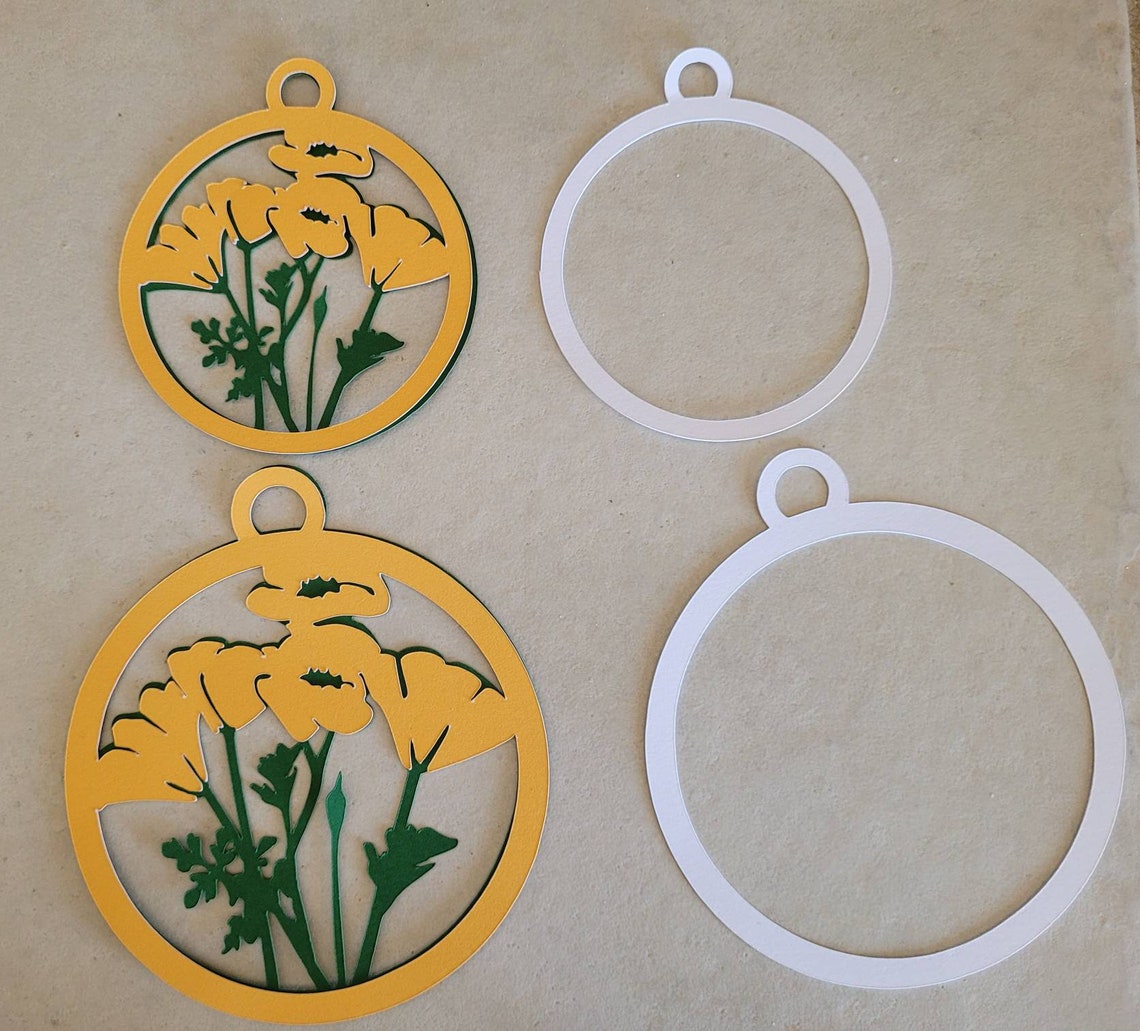 California Poppy Ornament SVG Three Layered Easy Cut - Etsy