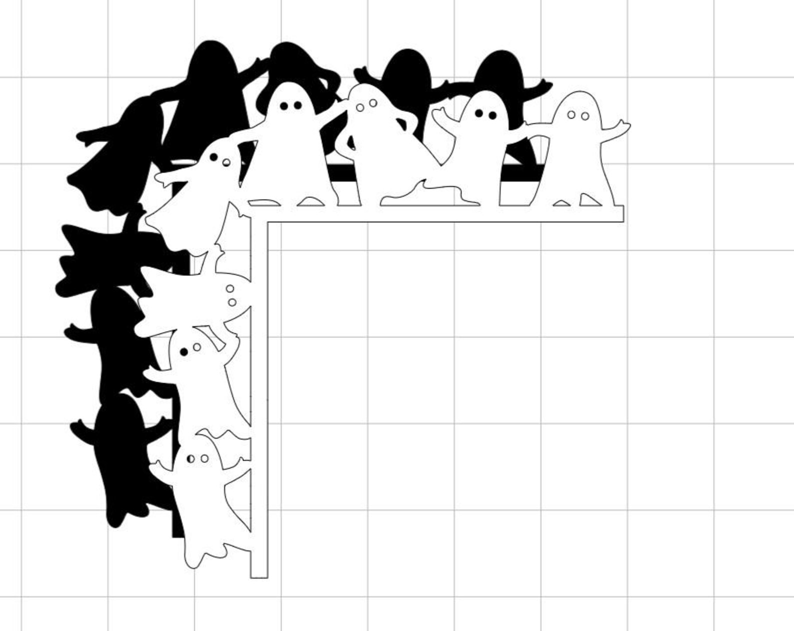 Silly Ghost Door Corner Set Svgs, Digital Cut Files - Etsy